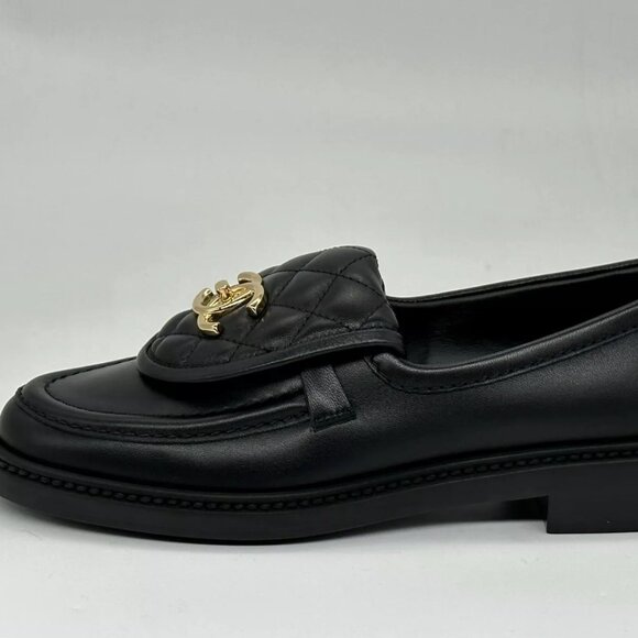 CHANEL | Shoes | Chanel Rev Leather Quilted Tab Turn Lock Cc Loafers ...